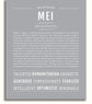 Mei Personalized Name Meaning Art Prints – Name Stories