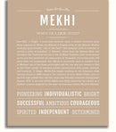 Mekhi Personalized Name Meaning Art Prints – Name Stories