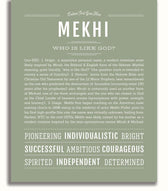 Mekhi Personalized Name Meaning Art Prints – Name Stories