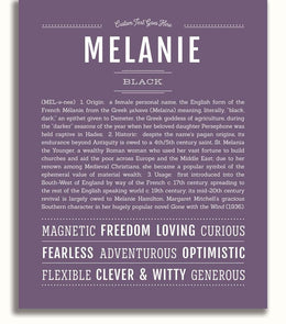 Melanie | Name Art Print – Name Stories