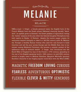 Melanie | Name Art Print – Name Stories