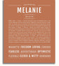 Melanie Personalized Name Meaning Art Prints – Name Stories