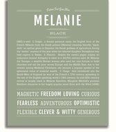 Melanie Personalized Name Meaning Art Prints – Name Stories