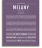 Melany Personalized Name Meaning Art Prints – Name Stories