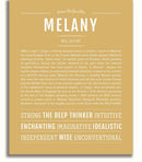 Melany Personalized Name Meaning Art Prints – Name Stories