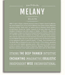 Melany Personalized Name Meaning Art Prints – Name Stories