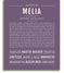Melia Personalized Name Meaning Art Prints – Name Stories