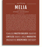 Melia | Name Art Print – Name Stories