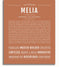 Melia Personalized Name Meaning Art Prints – Name Stories