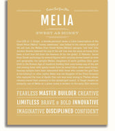 Melia | Name Art Print – Name Stories
