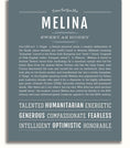 Melina Personalized Name Meaning Art Prints – Name Stories