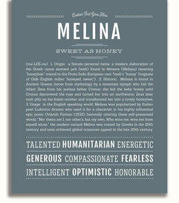 Melina | Name Art Print – Name Stories