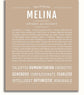 Melina Personalized Name Meaning Art Prints – Name Stories