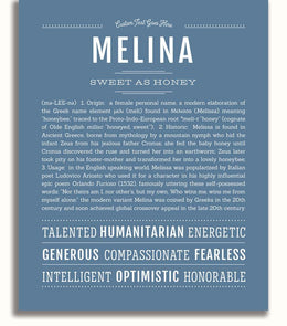 Melina | Name Art Print – Name Stories