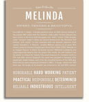 Melinda | Name Art Print – Name Stories
