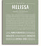 Melissa Personalized Name Meaning Art Prints – Name Stories