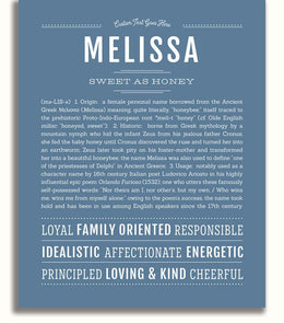 Melissa | Name Art Print – Name Stories