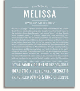 Melissa | Name Art Print – Name Stories