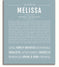 Melissa Personalized Name Meaning Art Prints – Name Stories