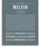 Melvin Personalized Name Meaning Art Prints – Name Stories