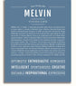 Melvin Personalized Name Meaning Art Prints – Name Stories