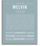 Melvin Personalized Name Meaning Art Prints – Name Stories