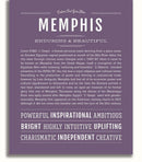 Memphis Personalized Name Meaning Art Prints – Name Stories