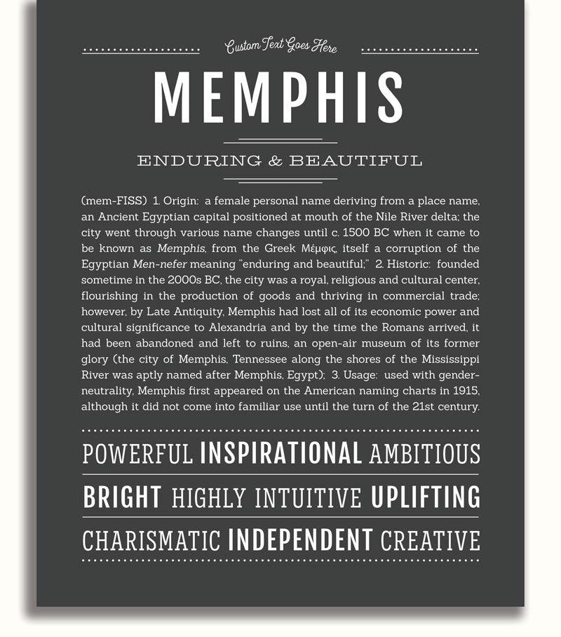 Memphis Personalized Name Meaning Art Prints – Name Stories