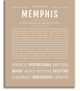 Memphis Personalized Name Meaning Art Prints – Name Stories