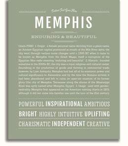 Memphis Personalized Name Meaning Art Prints – Name Stories