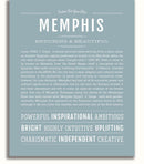 Memphis Personalized Name Meaning Art Prints – Name Stories