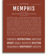 Memphis Personalized Name Meaning Art Prints – Name Stories