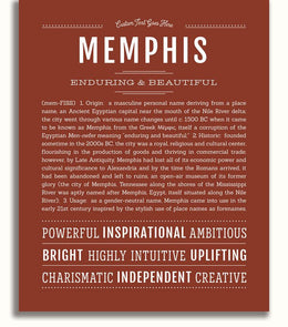 Memphis Personalized Name Meaning Art Prints – Name Stories