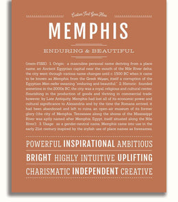 Memphis Personalized Name Meaning Art Prints – Name Stories