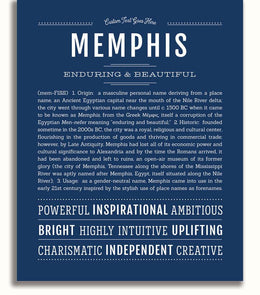 Memphis Personalized Name Meaning Art Prints – Name Stories
