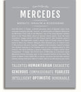 Mercedes Personalized Name Meaning Art Prints – Name Stories