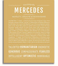 Mercedes | Name Art Print – Name Stories