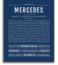 Mercedes Personalized Name Meaning Art Prints – Name Stories