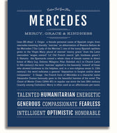 Mercedes Personalized Name Meaning Art Prints – Name Stories