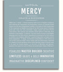 Mercy Personalized Name Meaning Art Prints – Name Stories