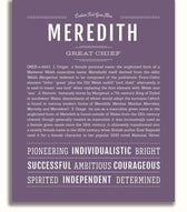Meredith | Name Art Print – Name Stories