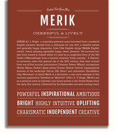 Merik Personalized Name Meaning Art Prints – Name Stories