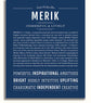 Merik Personalized Name Meaning Art Prints – Name Stories