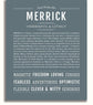 Merrick Personalized Name Meaning Art Prints – Name Stories