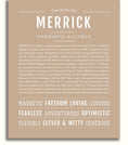 Merrick | Name Art Print – Name Stories