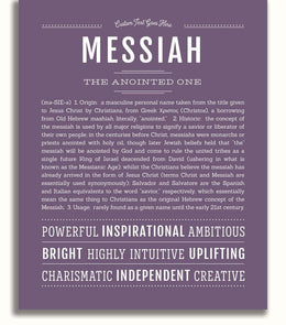 Messiah Personalized Name Meaning Art Prints – Name Stories