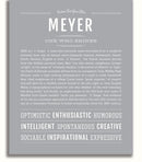 Meyer Personalized Name Meaning Art Prints – Name Stories