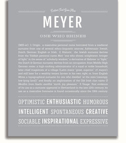Meyer | Name Art Print – Name Stories