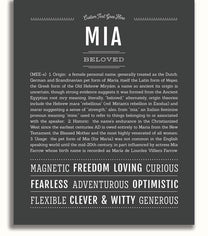 Mia | Name Art Print – Name Stories