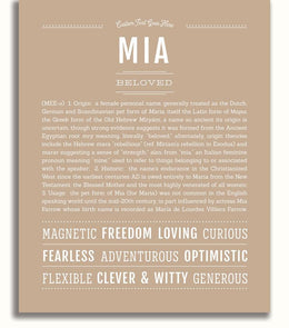 Mia | Name Art Print – Name Stories